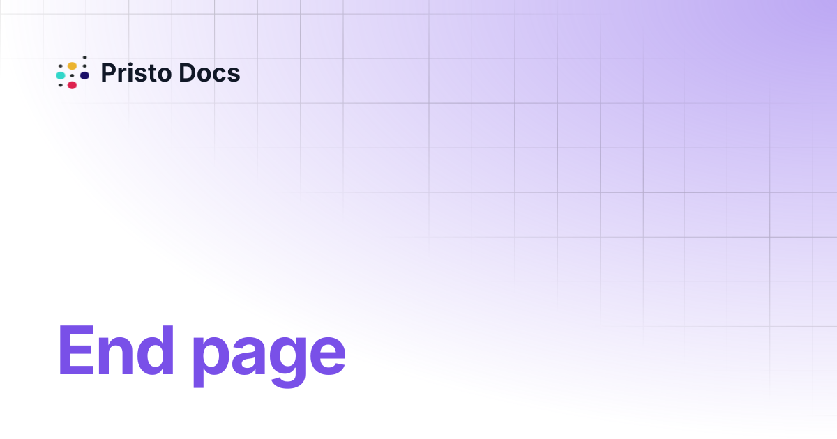 End page | Pristo Docs